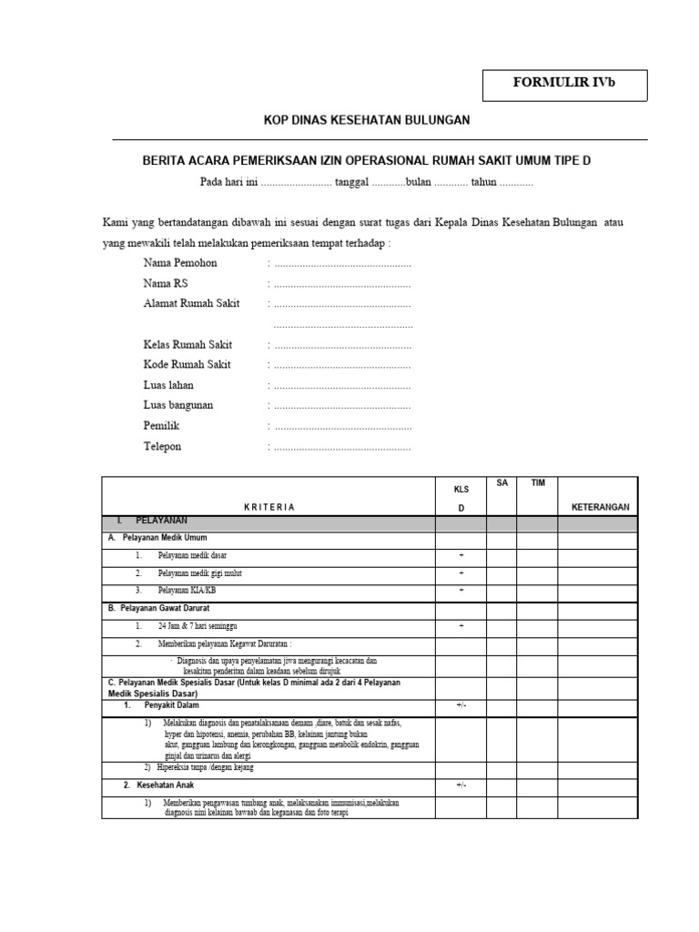 Rumah Sakit Tipe D | PDF