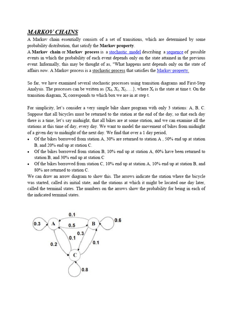 Markov Chains | PDF | Matrix (Mathematics) | Markov Chain