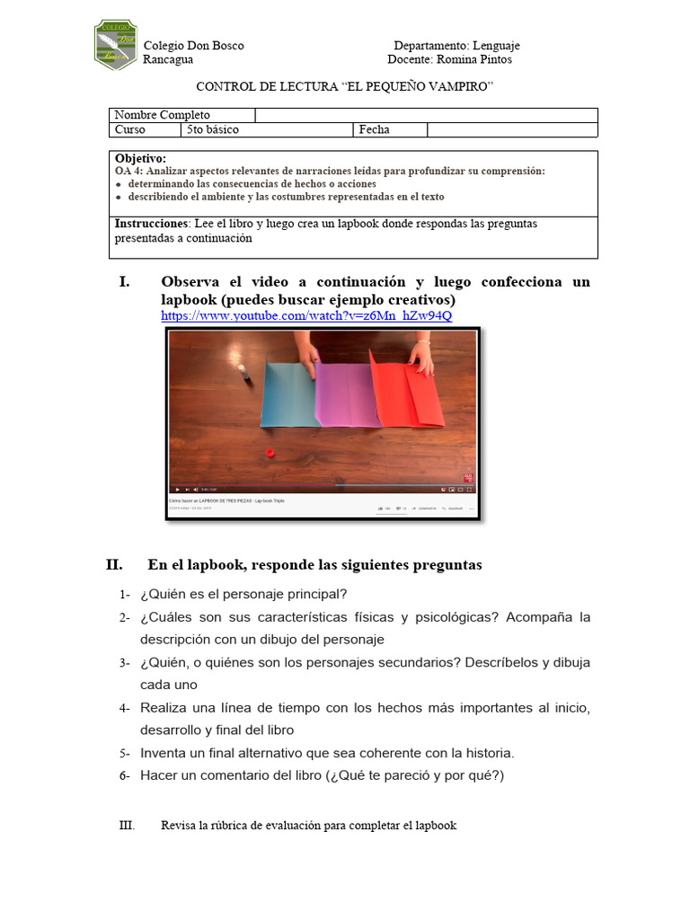 Control de Lectura 5to Basico | PDF | Comunicación humana
