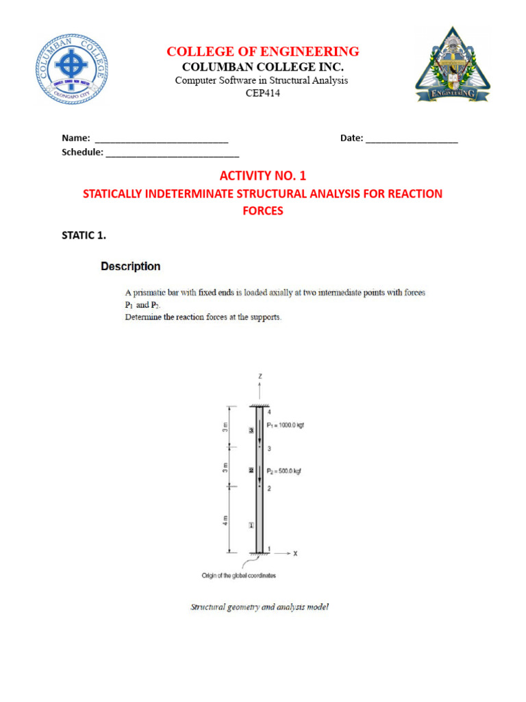 Activity No. 1 | PDF | Structural Analysis | Computer Programming