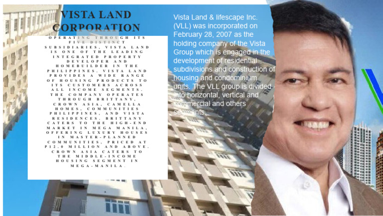 Vista Land: Philippines' Top Developer | PDF | Finance & Money ...