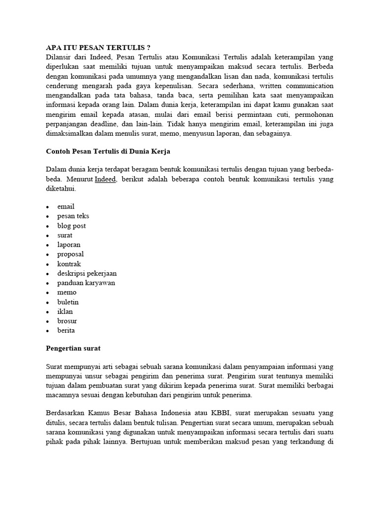 Jenis-jenis Surat dan Memo dalam Komunikasi | PDF