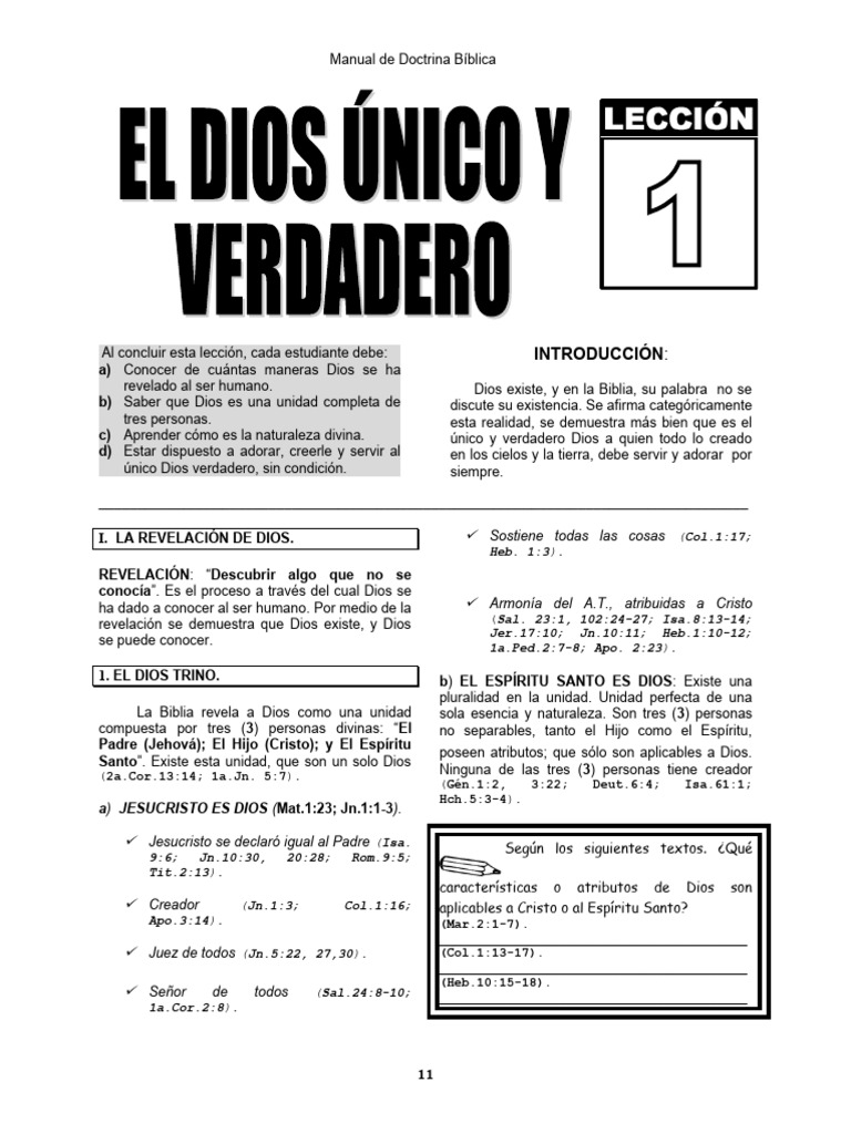 1° El Dios Unico y Verdadero | PDF | Dios | Omnipotencia