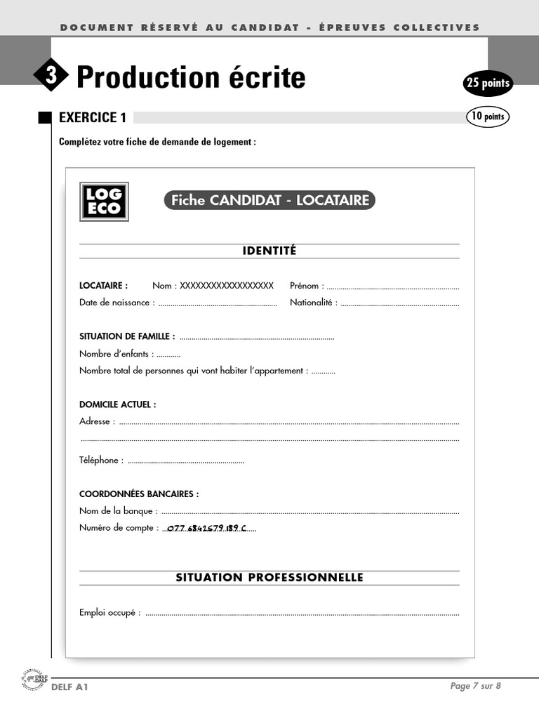 DELF A1 Sujet 4 PE | PDF