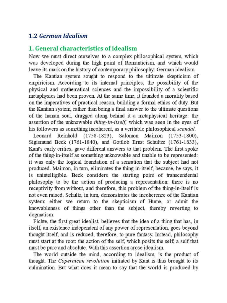 German Idealism | PDF | German Idealism | Georg Wilhelm Friedrich Hegel