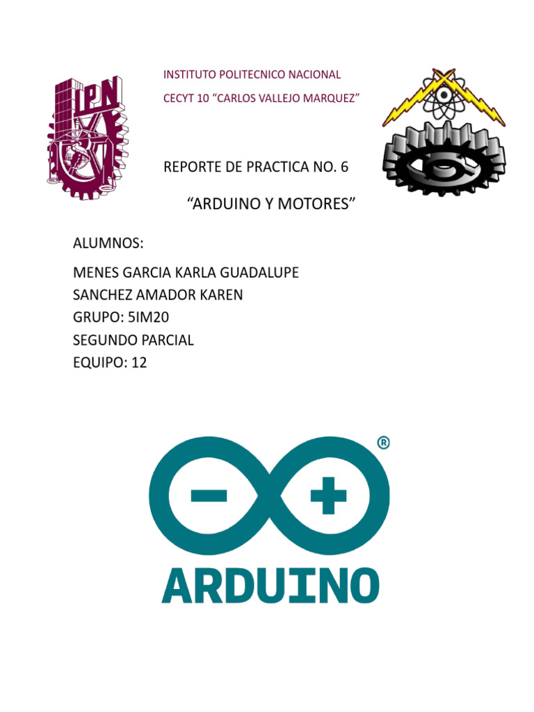 "Arduino Y Motores": Reporte de Practica No. 6 | PDF | Arduino | Bienes manufacturados
