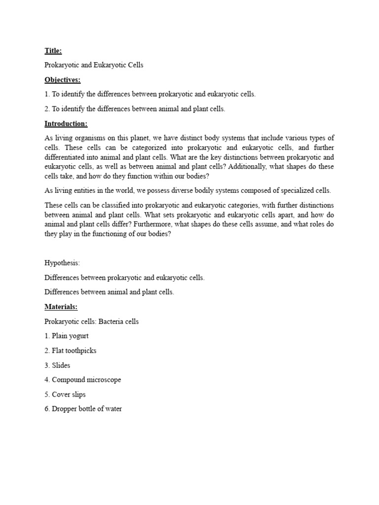 Experiment 1.3 | PDF | Cell (Biology) | Prokaryote