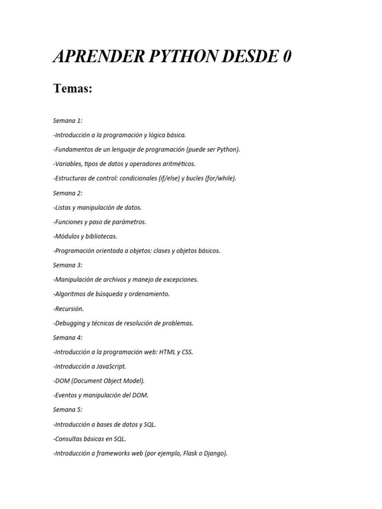 Aprender Python | PDF | Python (lenguaje de programación) | Modelo de objeto de documento