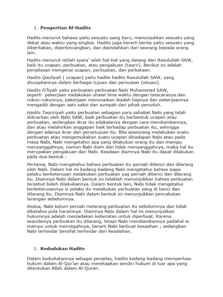 Pengertian Hadis | PDF