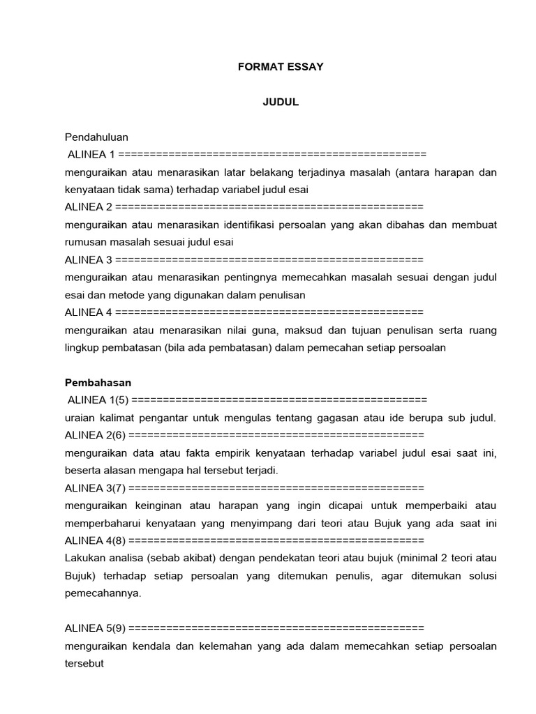 Format Essay Pdf