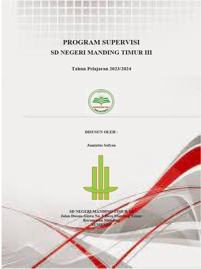 Program Supervisi Kepala Sekolah SDN Mt3 | PDF