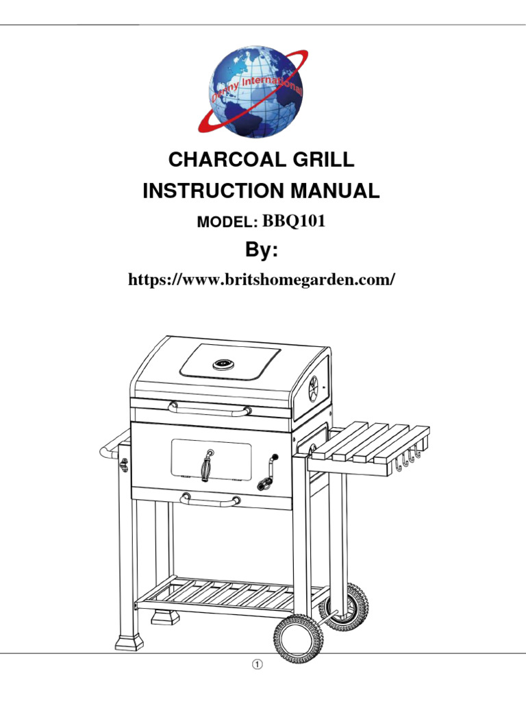 Charcoal Grill Assembly Manual BBQ101 | PDF | Smoking (Cooking ...