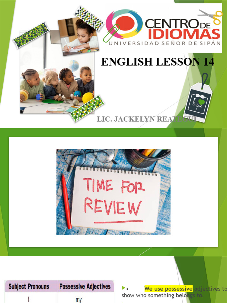 Lesson 14-Possessive Pronouns | PDF | Pronoun | Grammar