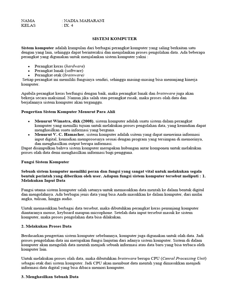 Sistem Komputer: Komponen & Fungsi | PDF | Game & Aktivitas | Teknologi & Rekayasa