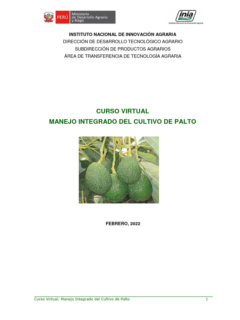 MODULO-I Manejo Integrado Del Cultivo de Palto | PDF | Aguacate | Fertilizante