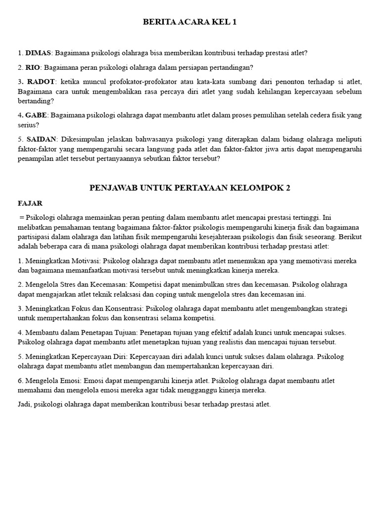 Berita Acara Kel 1 | PDF