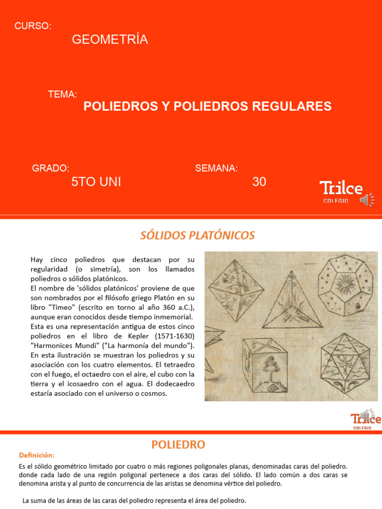 G-5UNI-Poliedros y Poliedros Regulares (CON AUDIO) | PDF | Tetraedro ...
