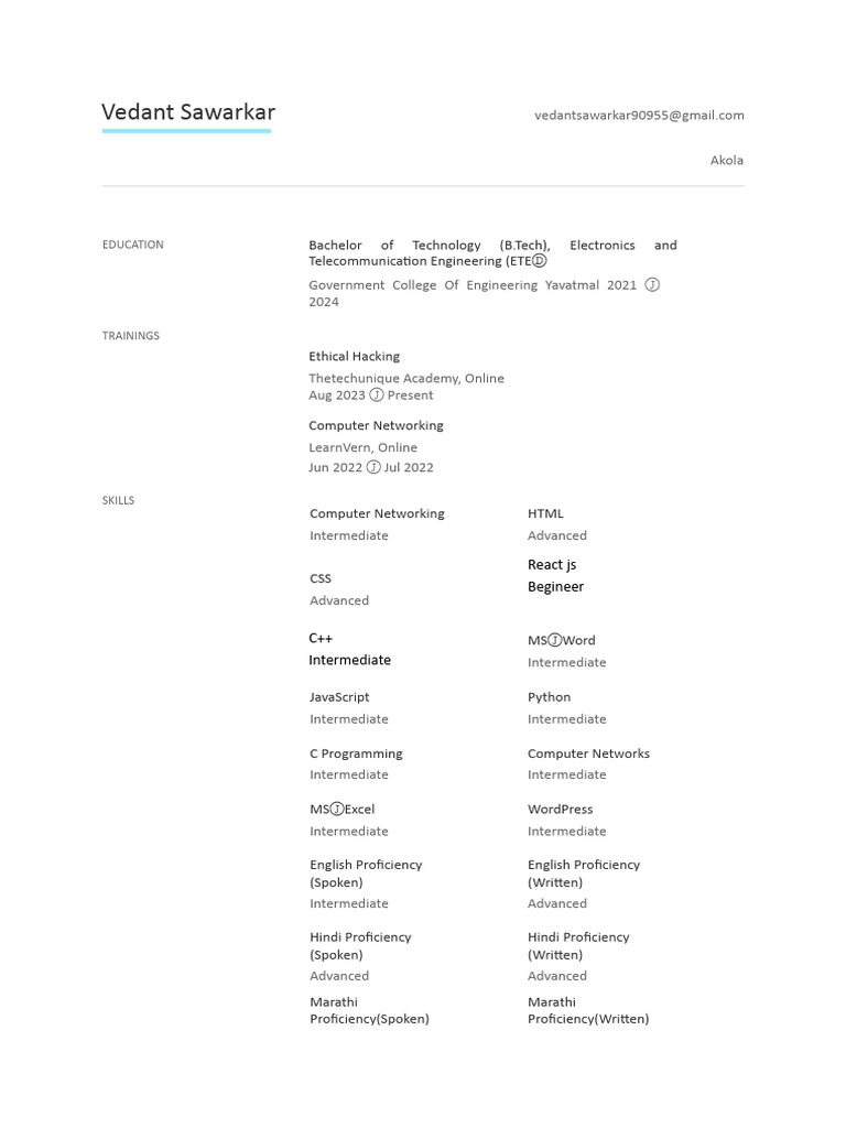 Vedu InternshalaResume | PDF