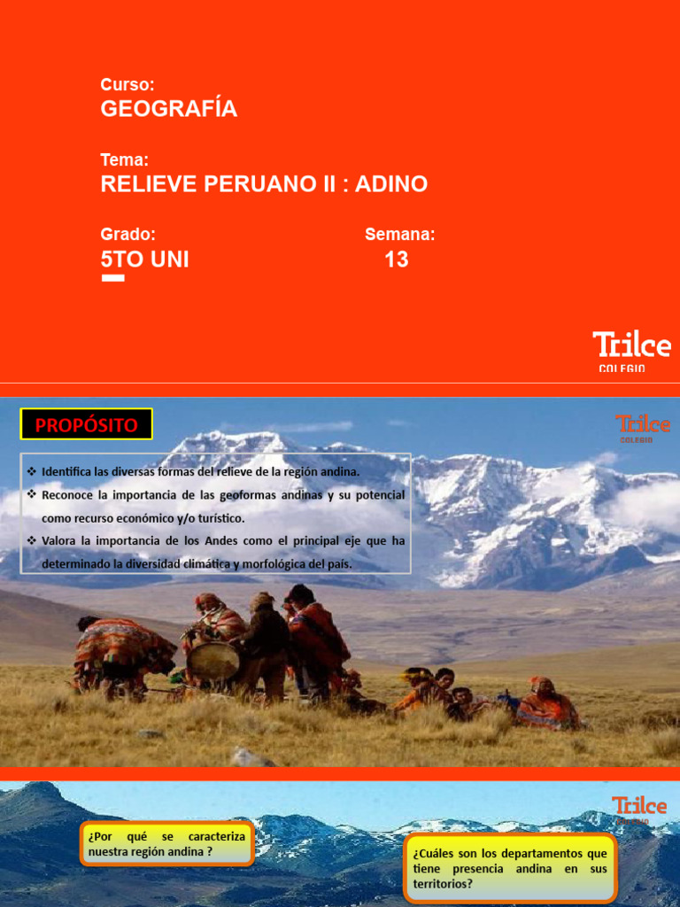 Relieve Andino del Perú: Características y Recursos | PDF | Andes ...