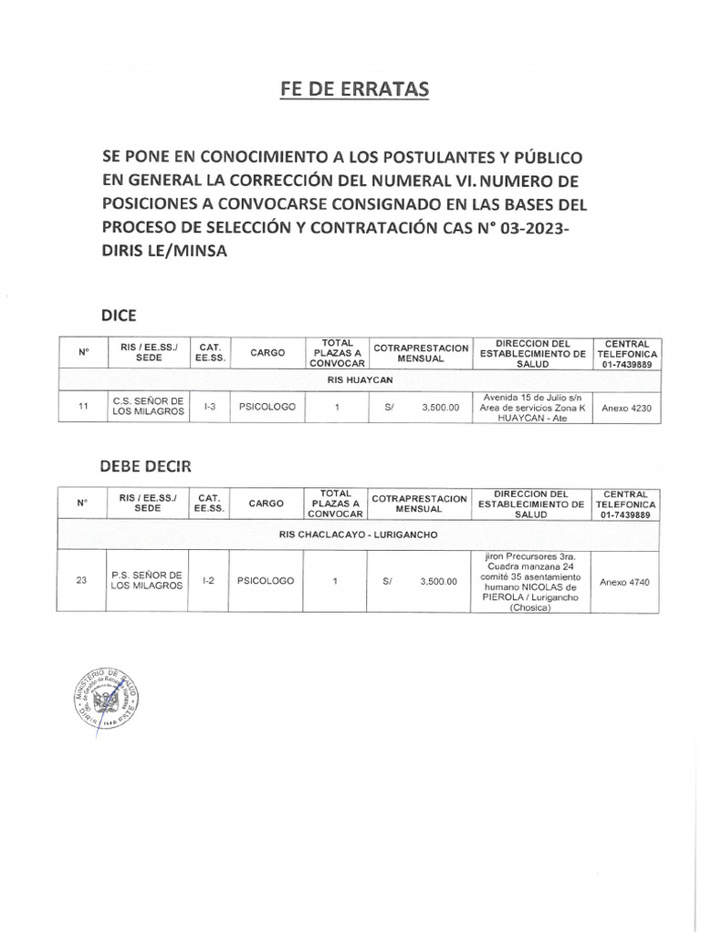 Fe de Erratas #01 | PDF