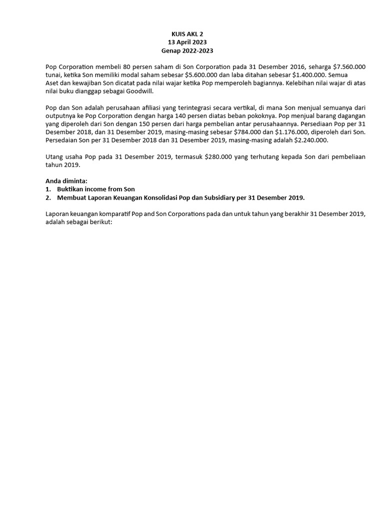 Kuis Jawaban Akl 2 - 2 | PDF