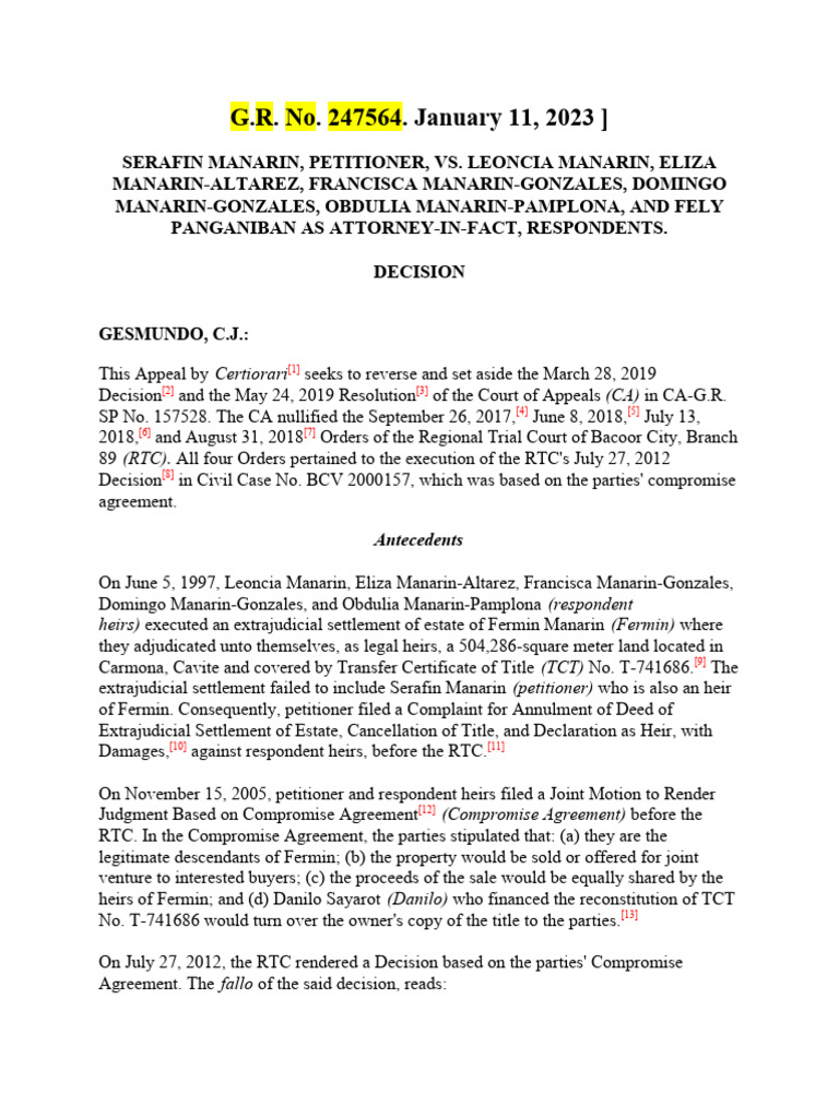 Manarin Vs Manarin - Judgment | PDF | Judgment (Law) | Certiorari