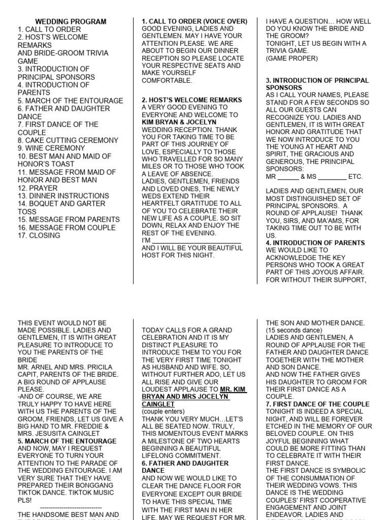 Wedding Program | PDF | Wedding | Ceremonies