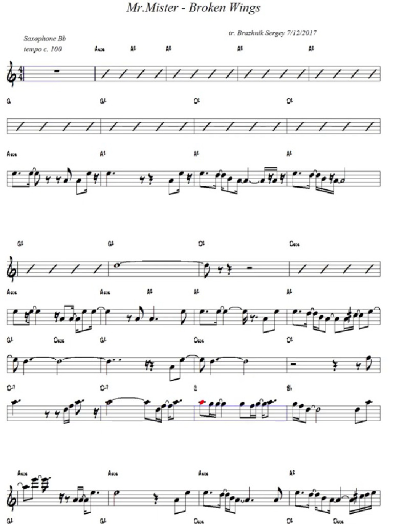 Broken Wings Mister Mister | PDF