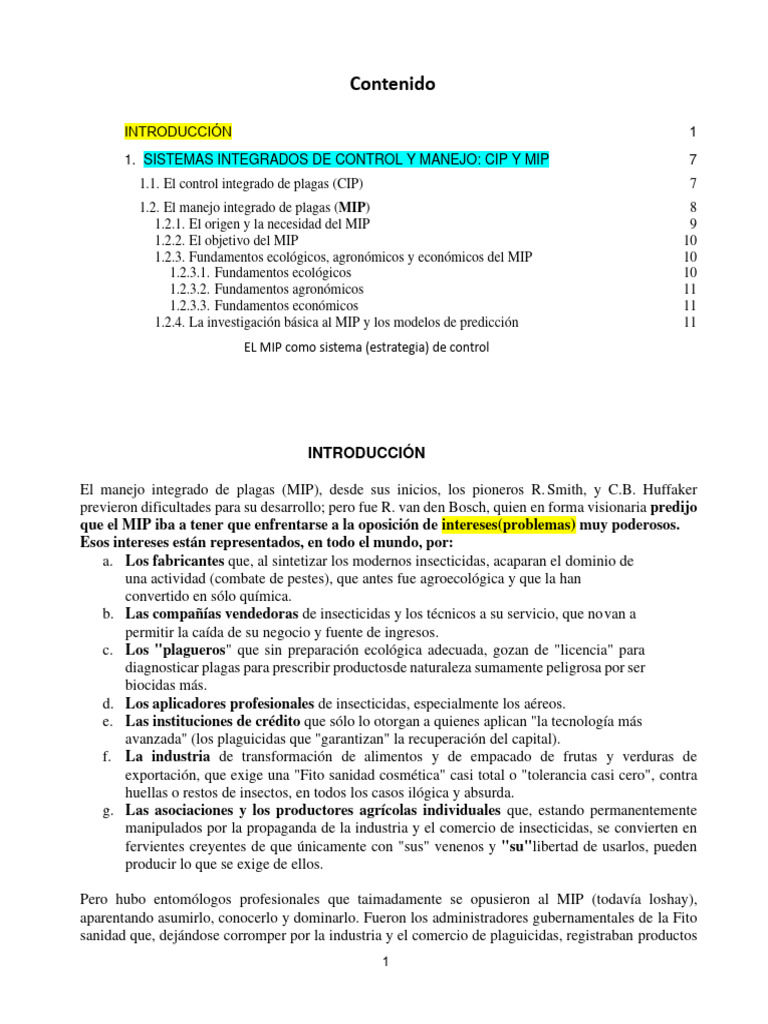 Texto para Resolver Cuestionario de Mip | PDF | Plaga (organismo) | Pesticida