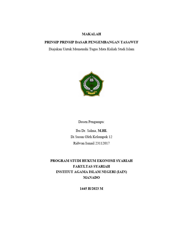 MAKALAH RIDWAN ISMAIL KELOMPOK 12 Studi Islam | PDF