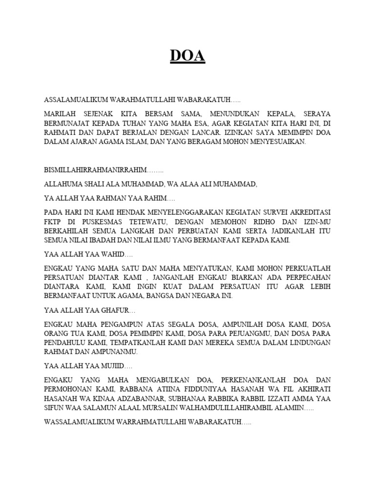 Doa Kegiatan | PDF