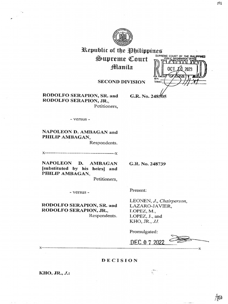 Supreme Court Ruling on Land Dispute | PDF | Affidavit | Lawsuit