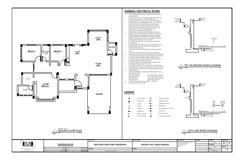 Auxillary Layout For 2 Storey Residential Building | PDF | Switch ...