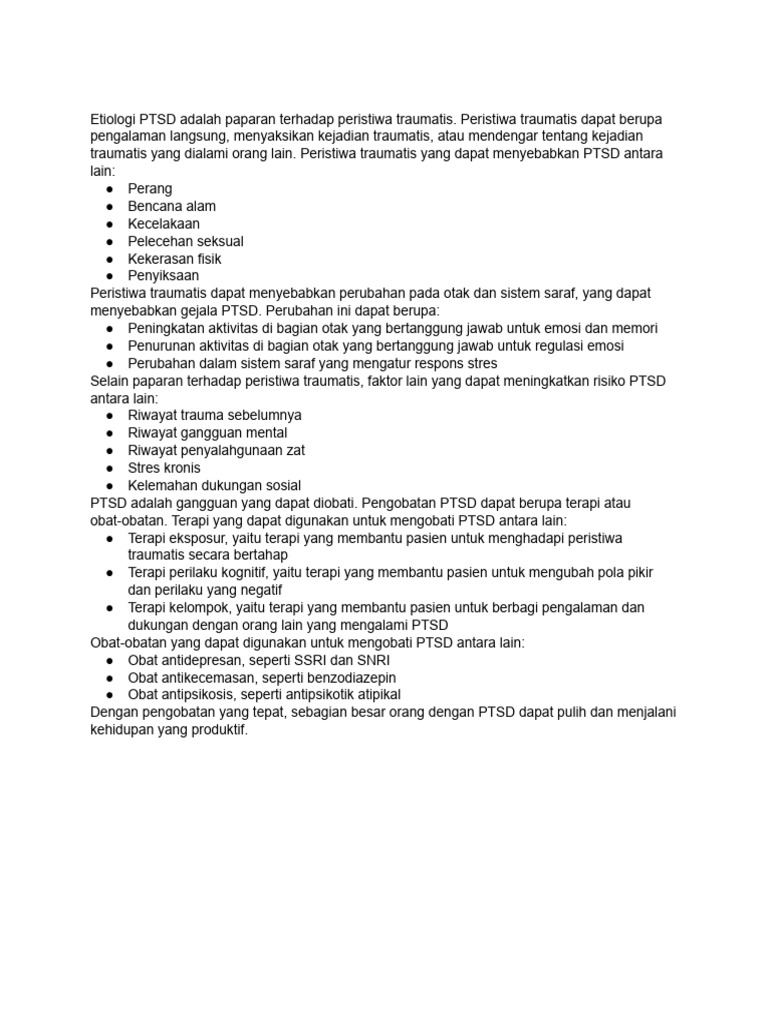 Etiologi PTSD | PDF