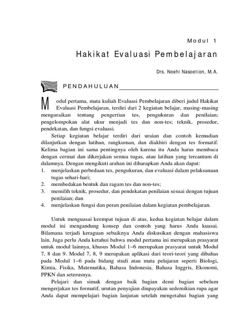 Modul Evaluasi Pembelajaran | PDF