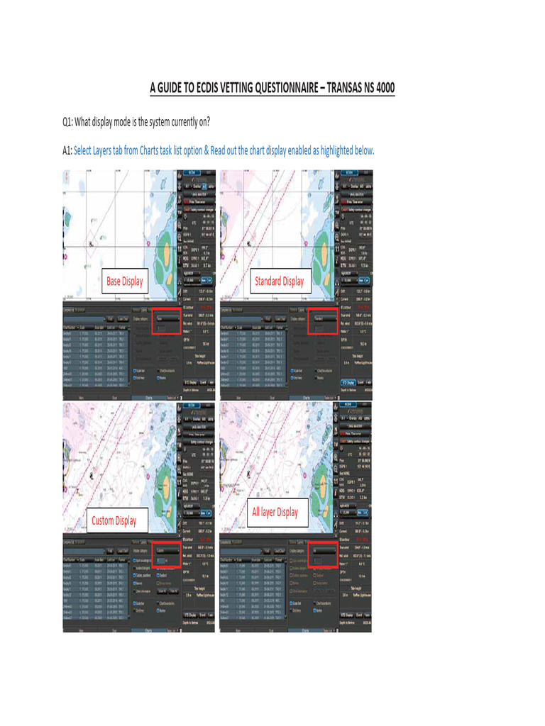 Transas NS 4000 ECDIS - Guide To Vetting Questionnaire | PDF