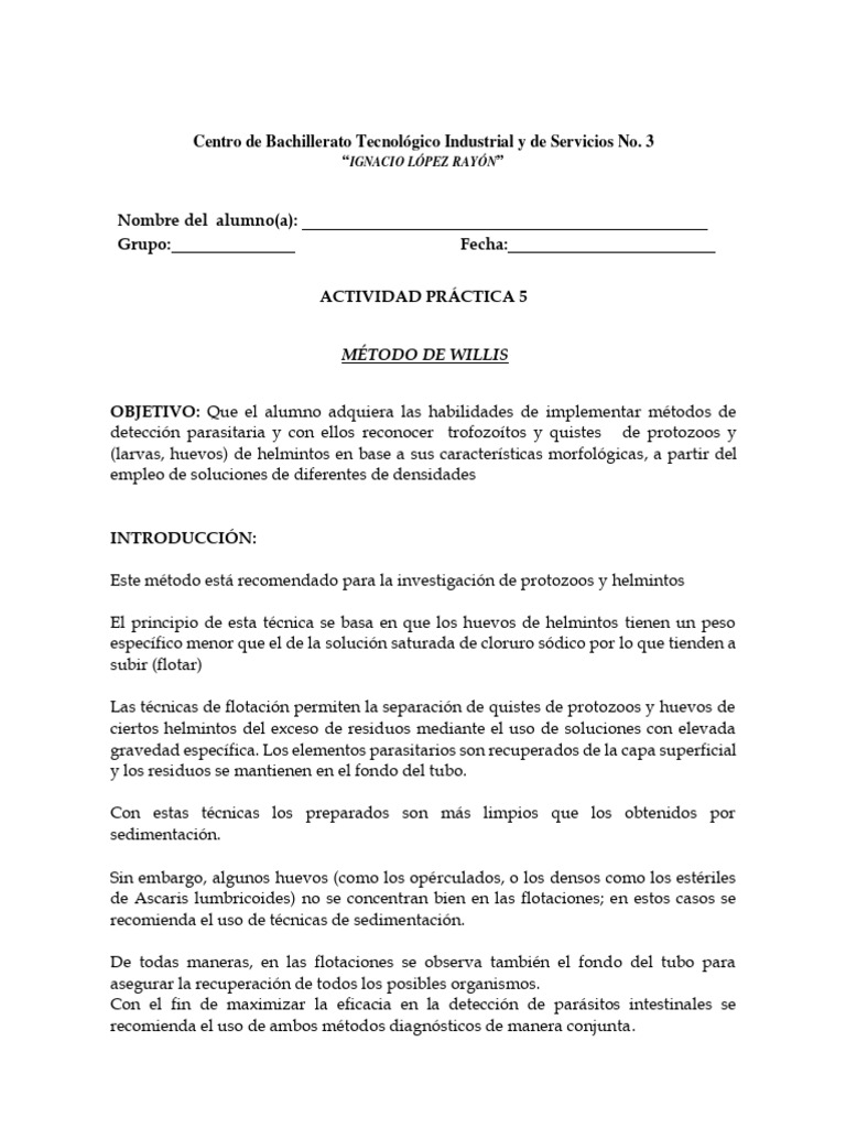 Actividad Práctica 5 - MÉTODO DE WILLIS - Oct 2023 | Descargar gratis ...