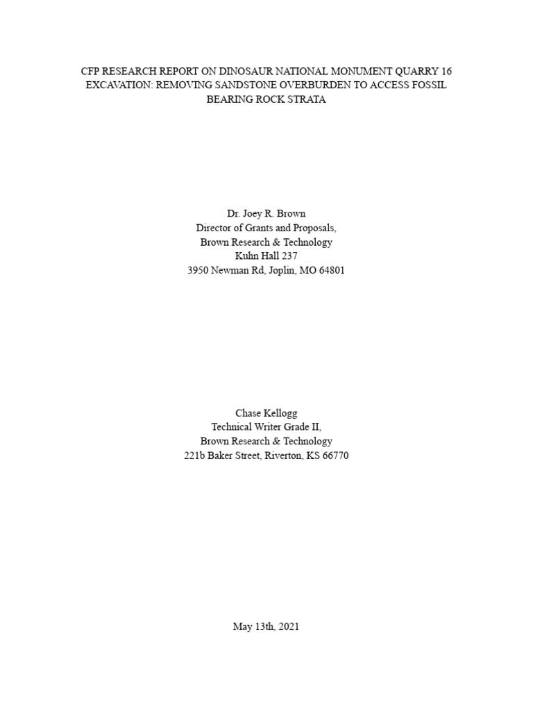 Technical Writing Final CFP Research Report | PDF | Dinosaurs | Geotechnical Engineering