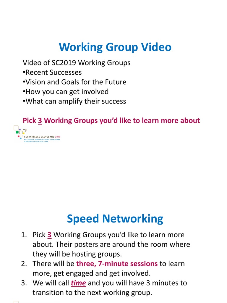SC2019 Working Group Video Overview | PDF