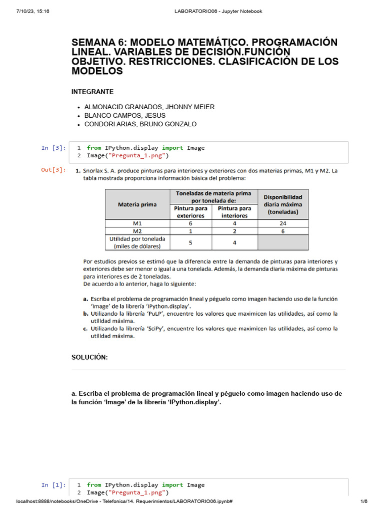 LABORATORIO06 - Jupyter Notebook | PDF | Ciencias de la Computación ...