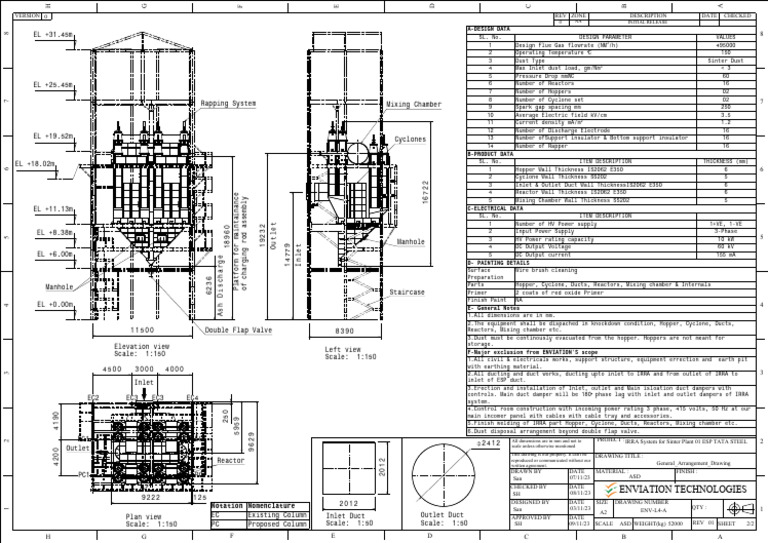 GA Drawing TATA IRRA Agglomerator With Structure Sheet 2 | PDF ...