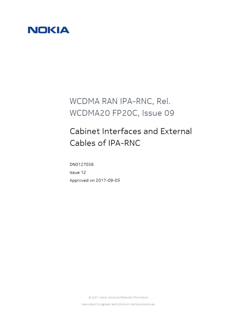 Cabinet Interfaces and External Cables of IPA-RNC | PDF | Computing | Telecommunications Equipment