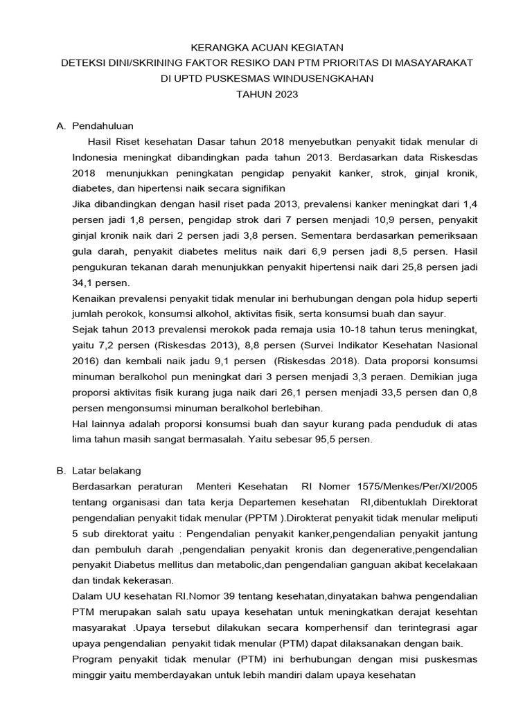 Kak Deteksi Dini PTM 2023 | PDF