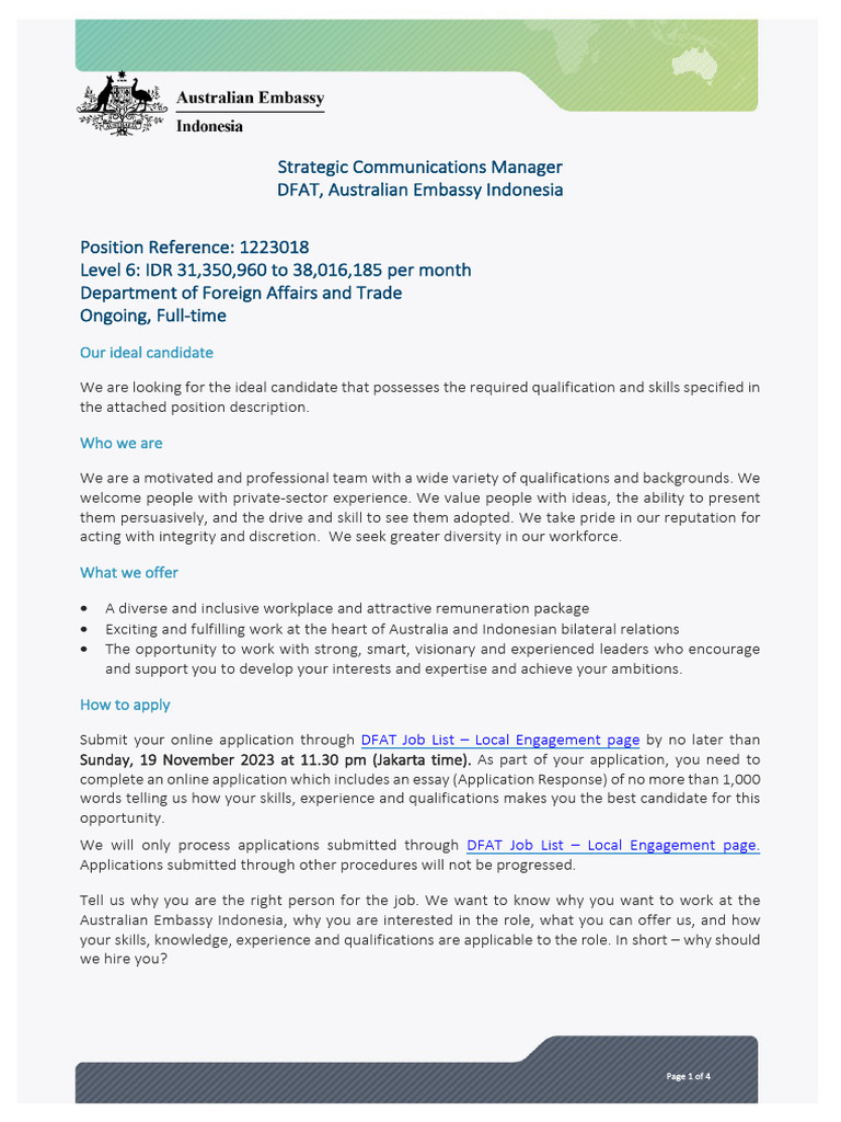 Strategic Communications Manager | PDF | Strategic Communication ...