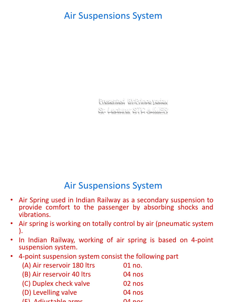 Constructional Details of Air Suspension System Presentation - 0 | PDF ...