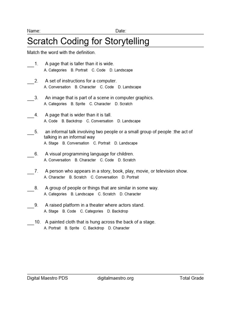 Scratch Storytelling Basics | PDF | Scratch (Programming Language ...