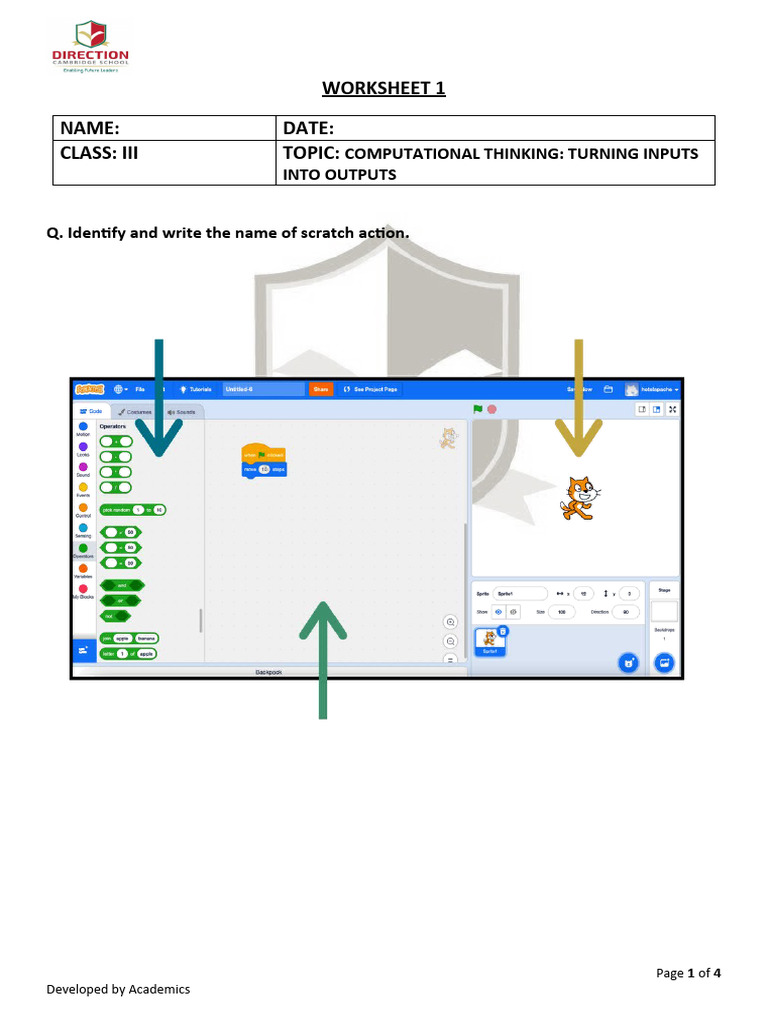 Format Comp Camb Chap 3 Grade III W Sheet | PDF | Scratch (Programming Language) | Computing