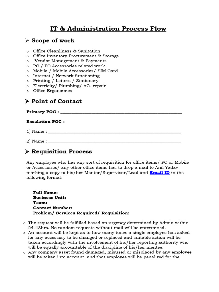 27 - IT - Admin Process Flow | PDF