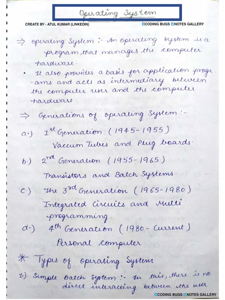 Handwritten Operating System Notes ? | PDF