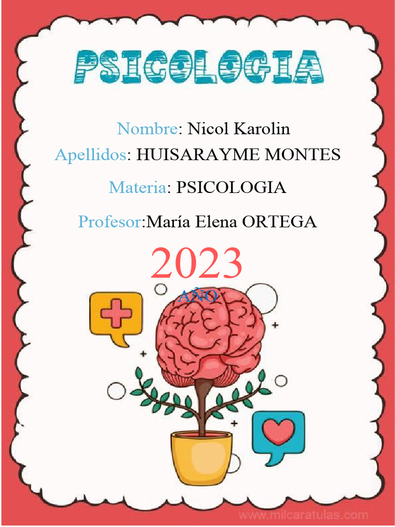 Caratula de Psicología en Word | PDF